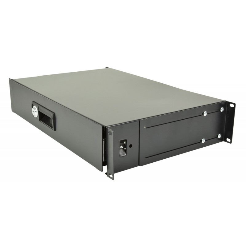 19" Lockable Rack Drawer 2U