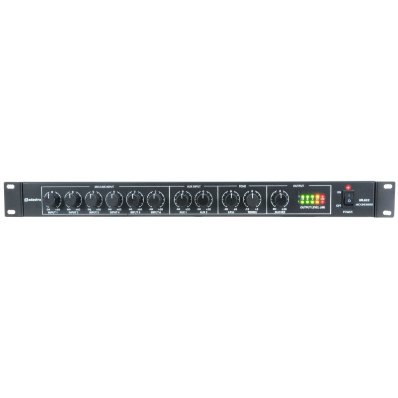 ML622 6 Mic + 2 Aux Rack Mixer 1U