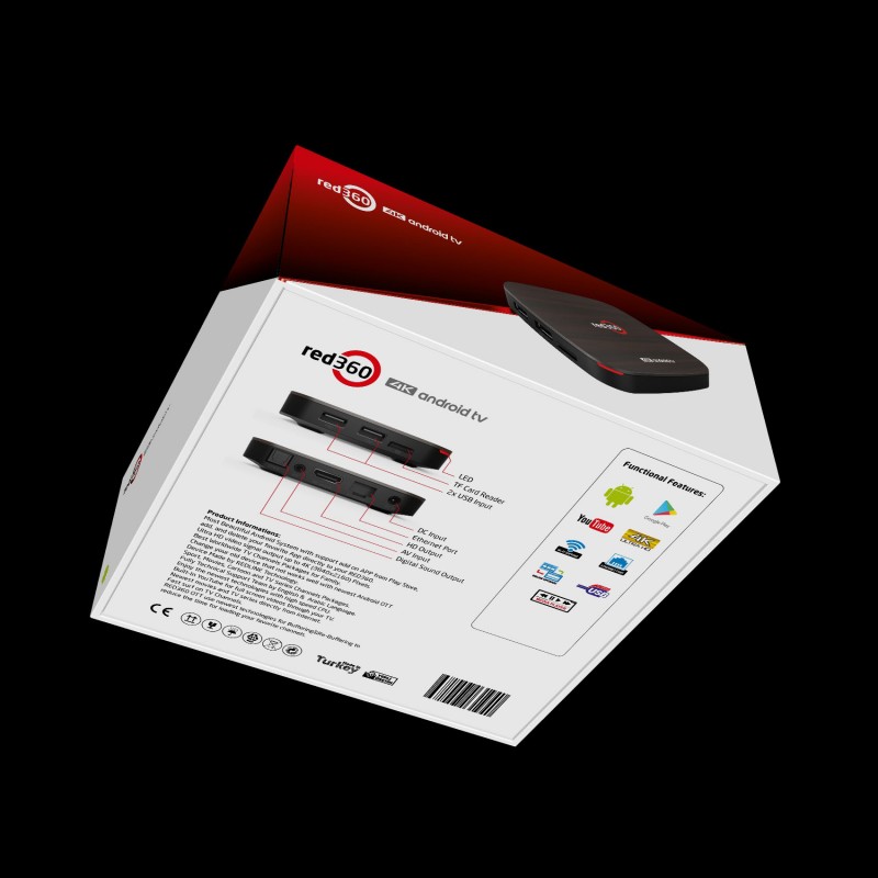 Red 360 4K Android Tv Box + FTA IP TV Channels