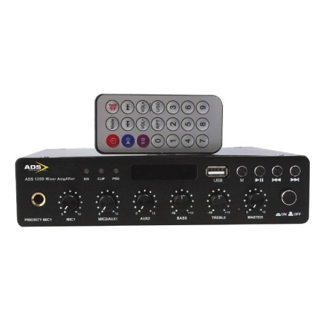 ADS 120D PLUS MIXER AMPLIFIER (WITH BLUETOOTH AND MEDIA PLAYER)