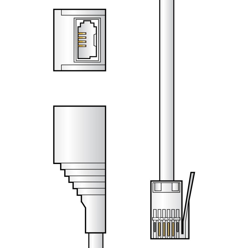 UK telephone extension lead plug to socket 5.0m